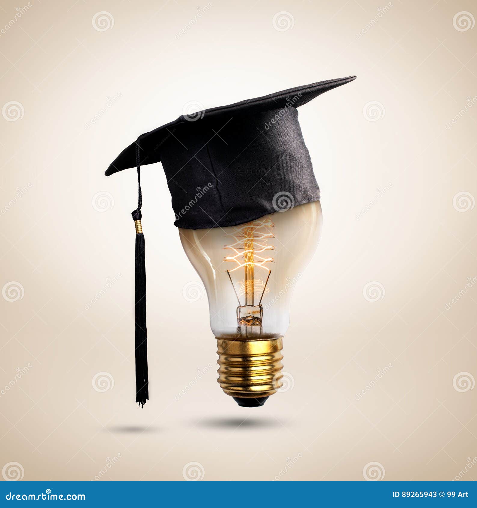 Congratulations Graduates Cap on a Lamp Bulb, Concept of Education ...