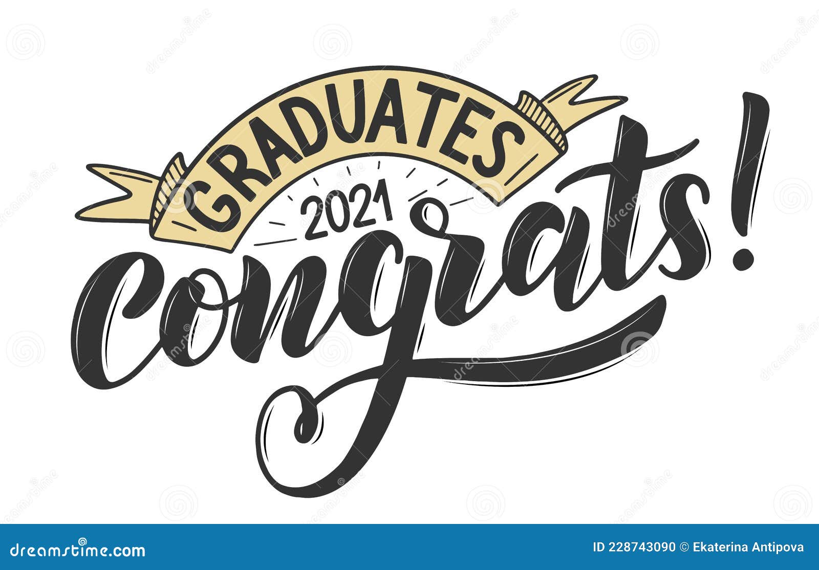 Graduates 2021 Congrats! Logo Design Vector Illustration ...