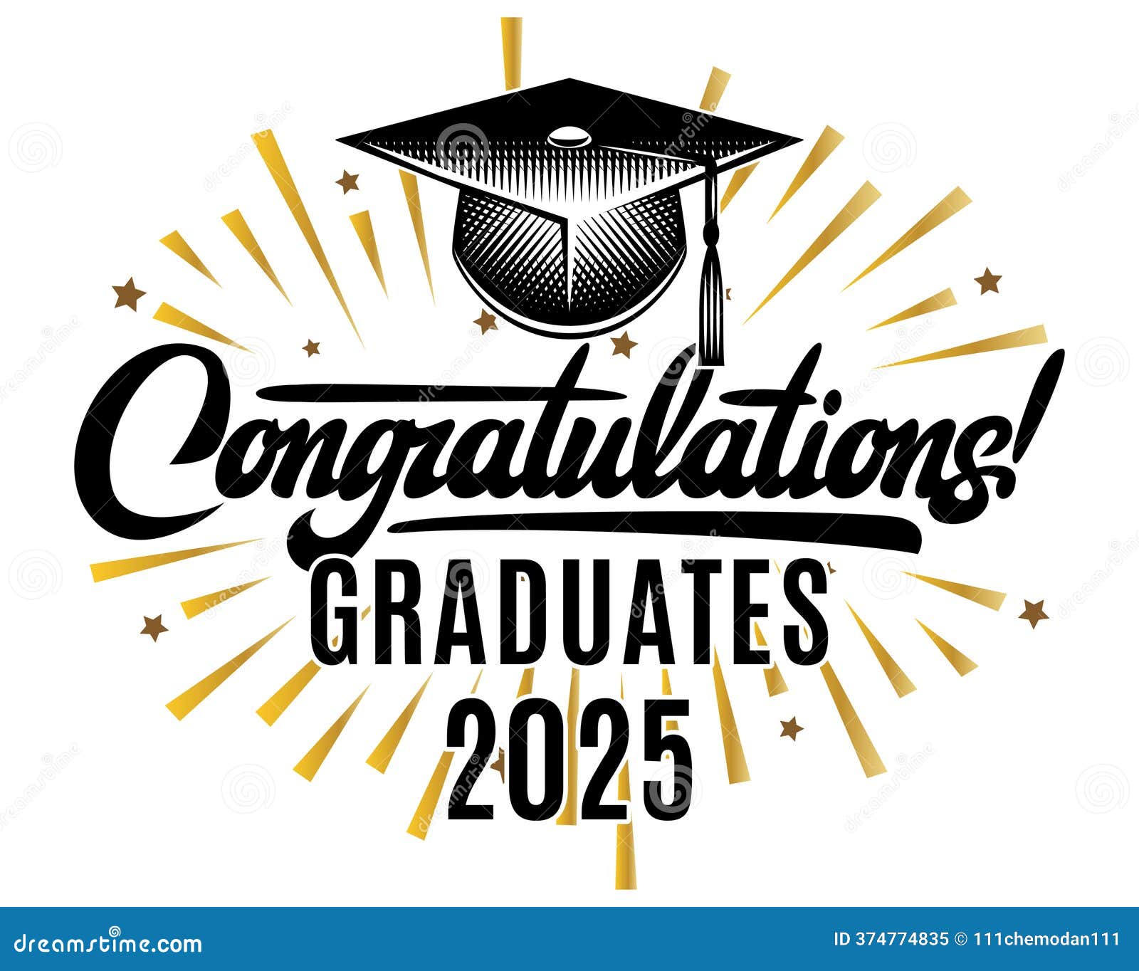 Congratulations Graduates 2025 Celebratory Design With Cap And Stars ...