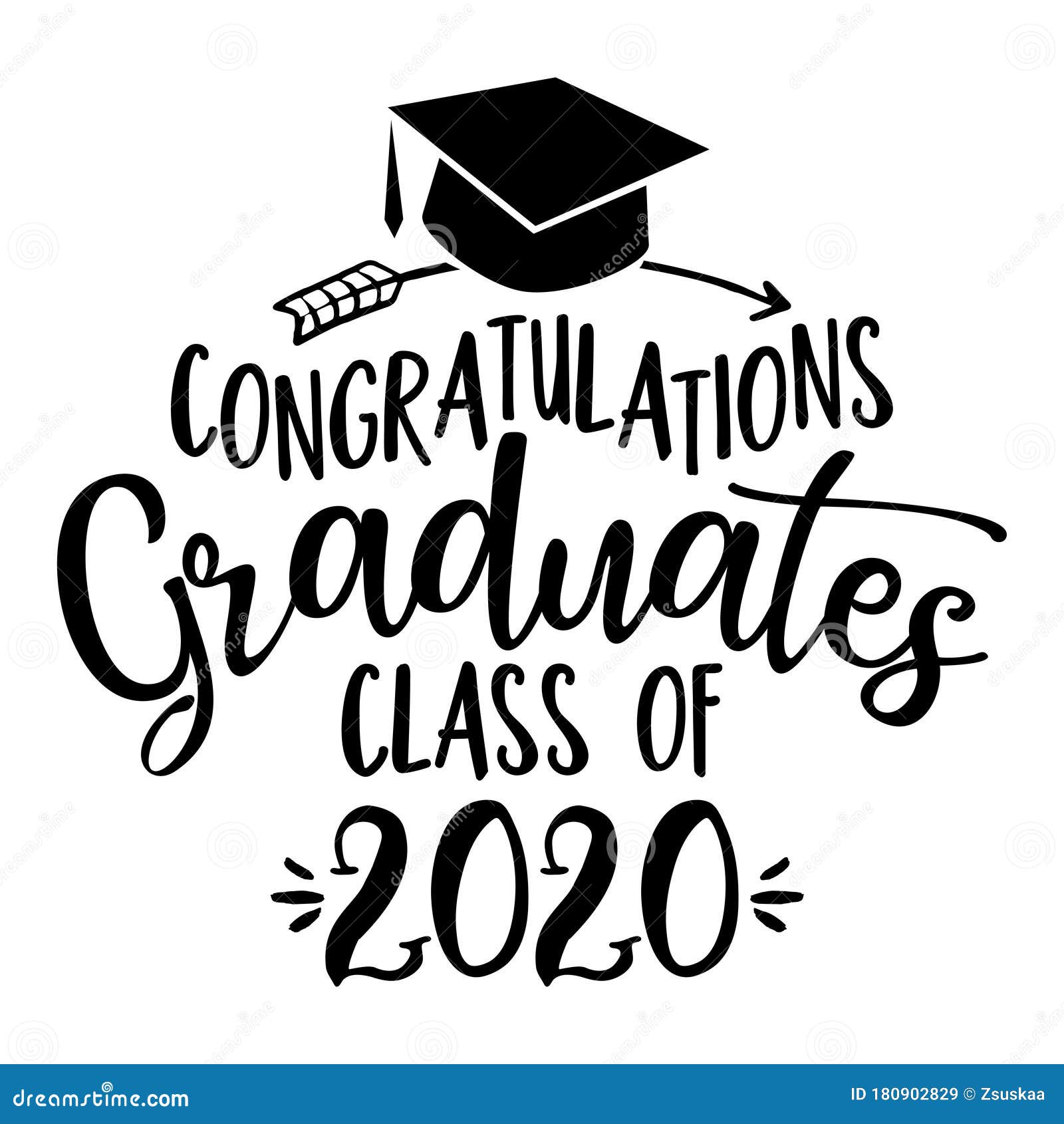 Congratulations Graduates Class of 2020 Stock Vector - Illustration of ...