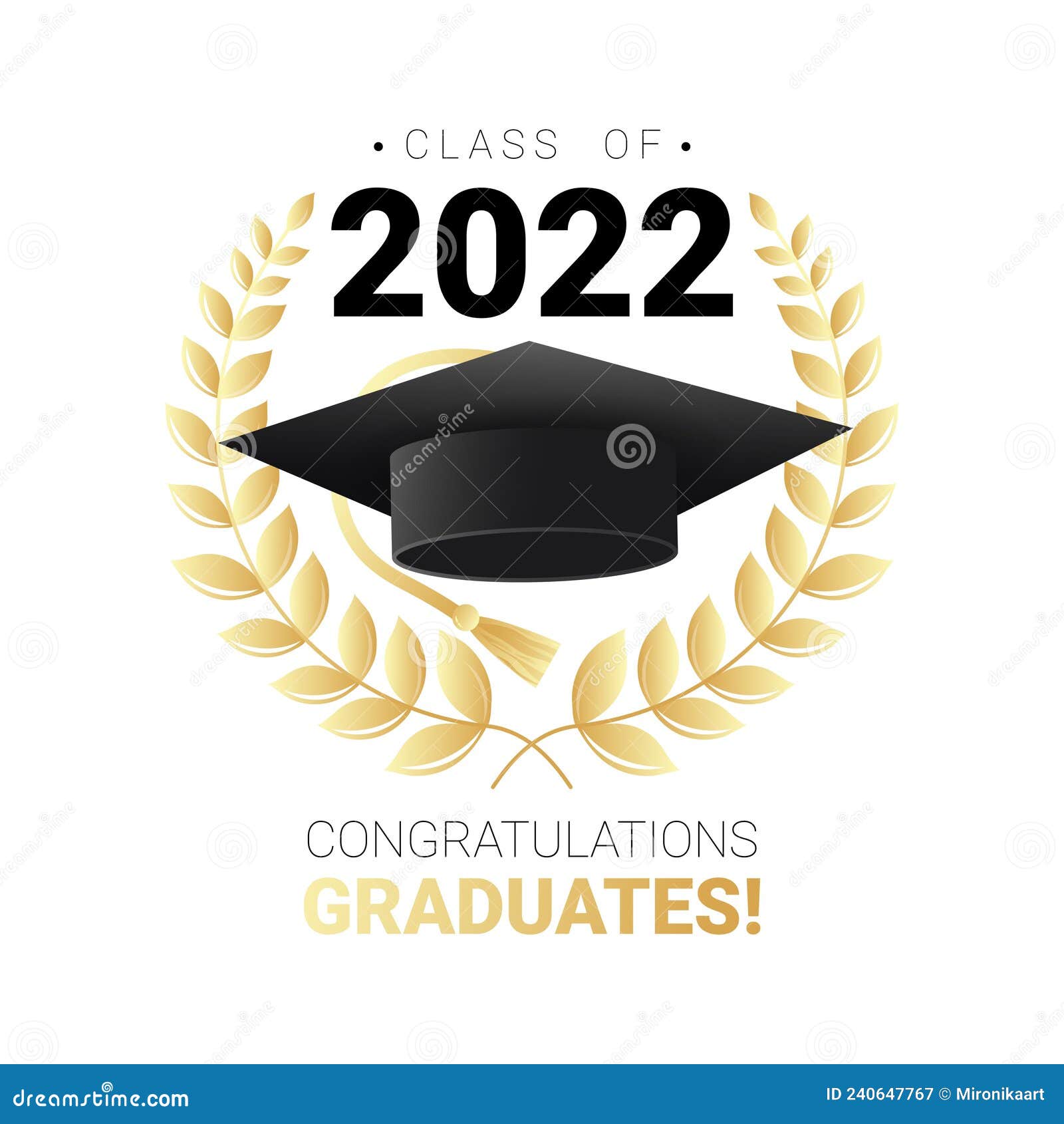Congratulations Graduates Design Template with Academic Cap and Laurel ...
