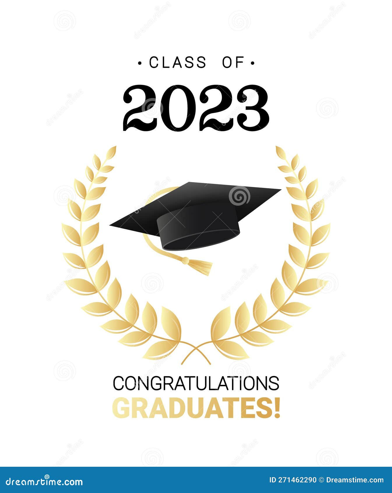 Congratulations Graduates Design Template with Academic Cap and Laurel ...