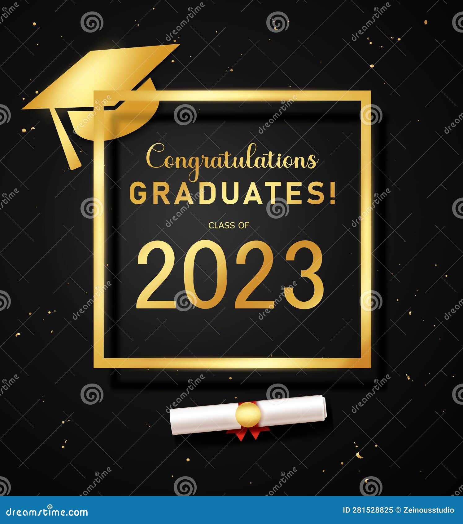 Congratulations Graduates Vector Template. Class 2023 Graduates ...