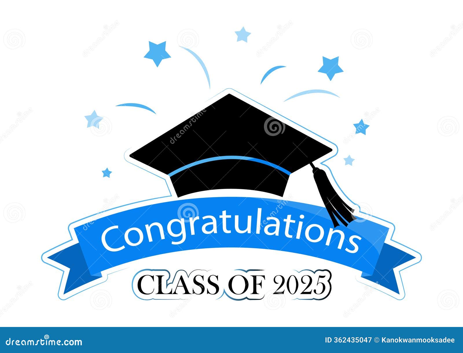 Congratulations Graduation Banner Design on White Background. Flat ...