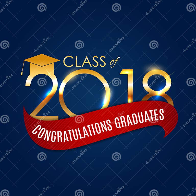 Congratulations on Graduation 2018 Class Background Vector Illustration ...