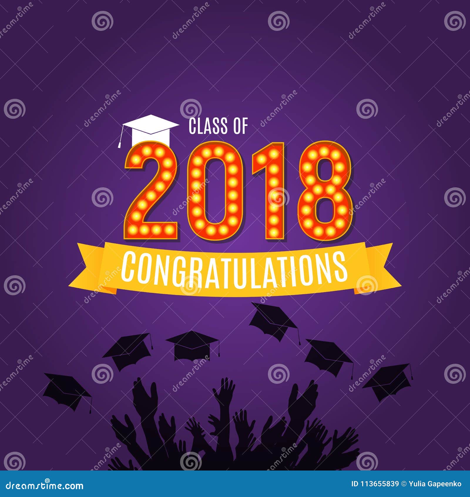 Congratulations on Graduation 2018 Class Background Vector Illustration ...