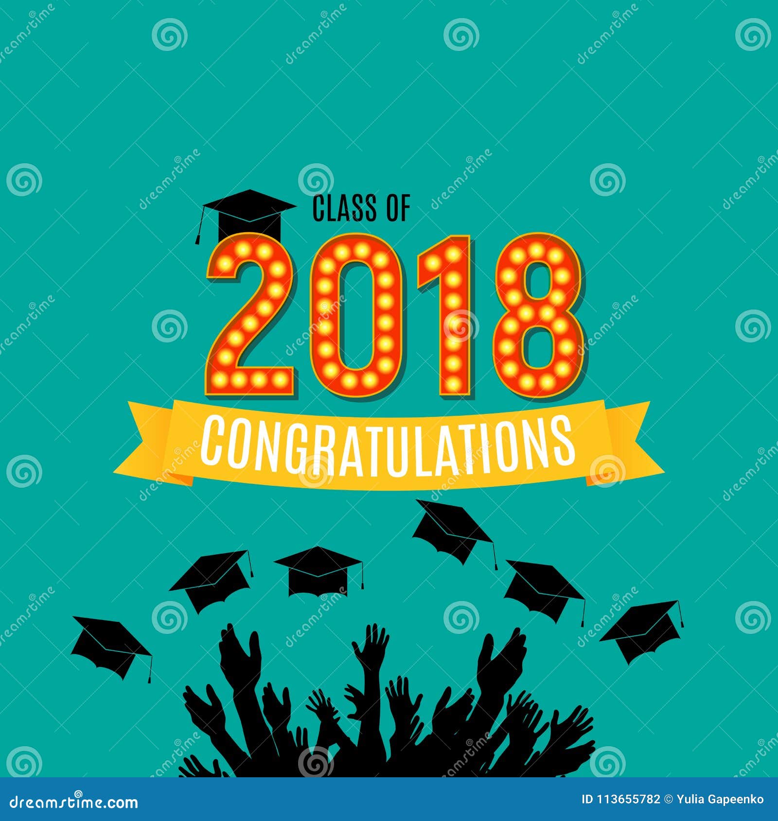 Congratulations on Graduation 2018 Class Background Vector Illustration ...