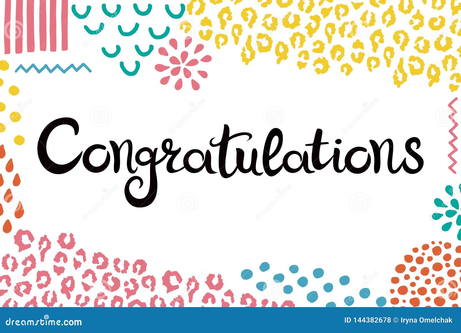 Congratulations Hand Lettering Quote. Rose Gold Foil Effect Hand Drawn ...