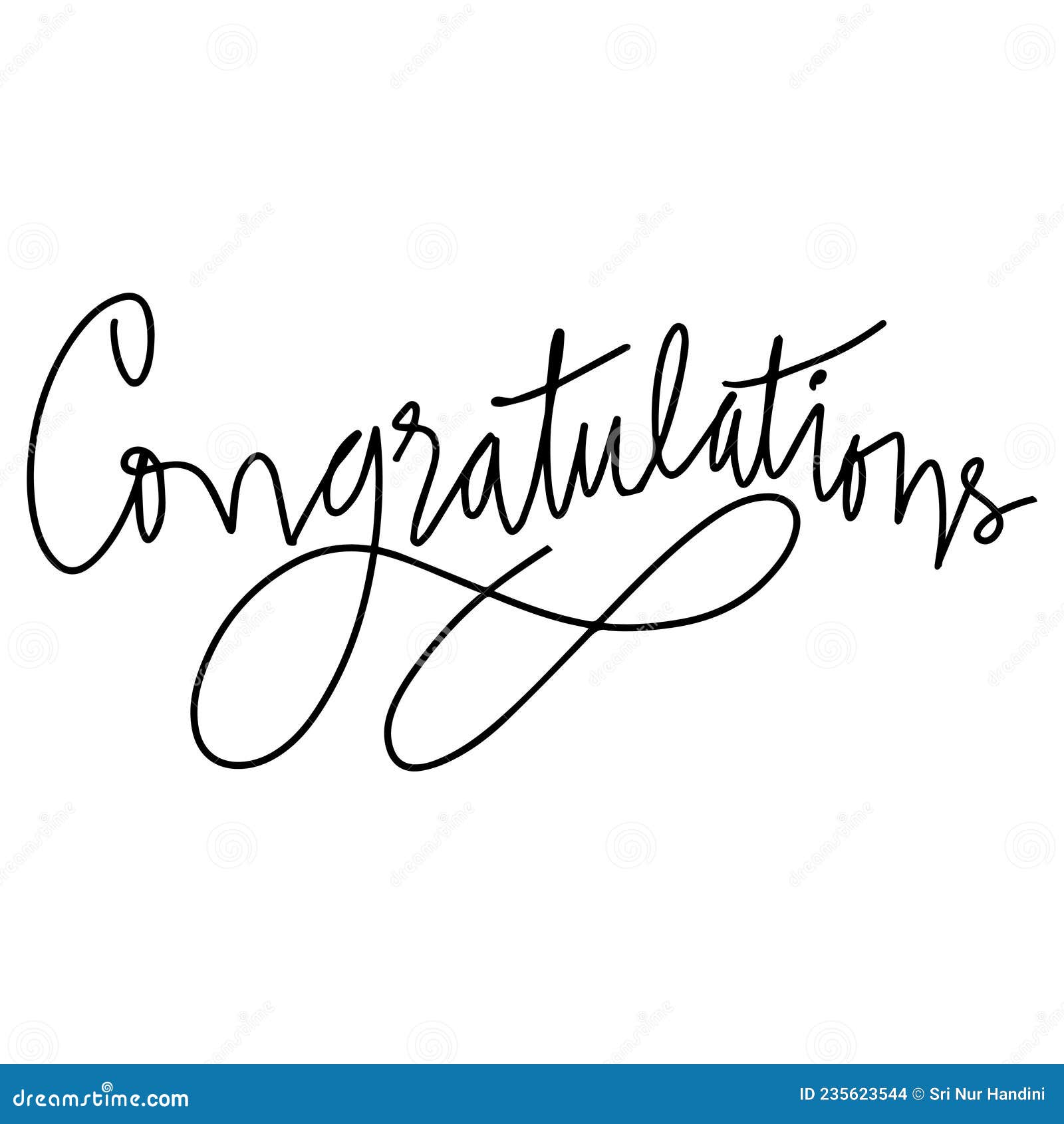 Congratulations Hand Lettering Calligraphic Stock Vector - Illustration ...