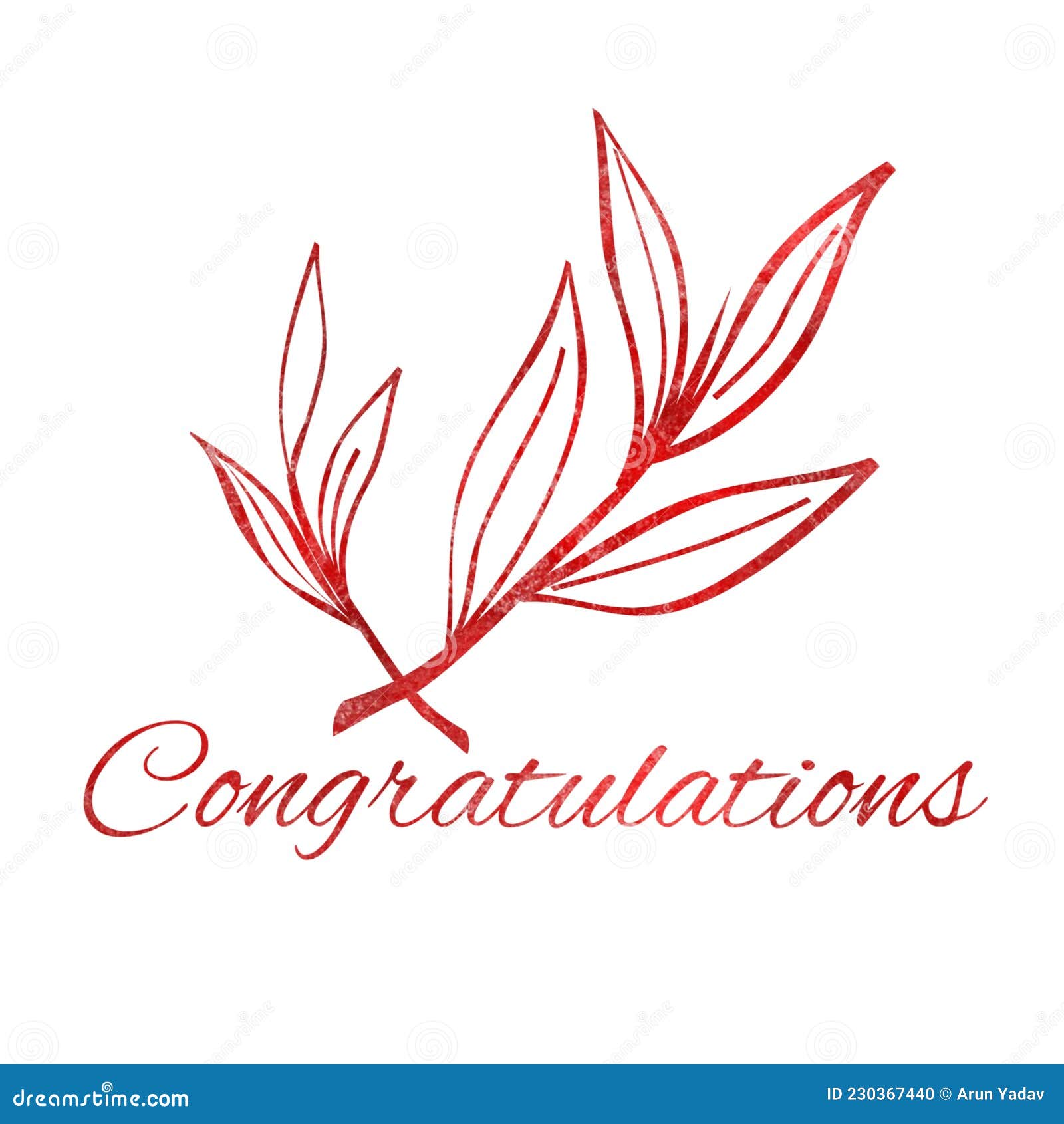 Congratulations Handwritten Text In Red Liquid Shape With Colorful ...