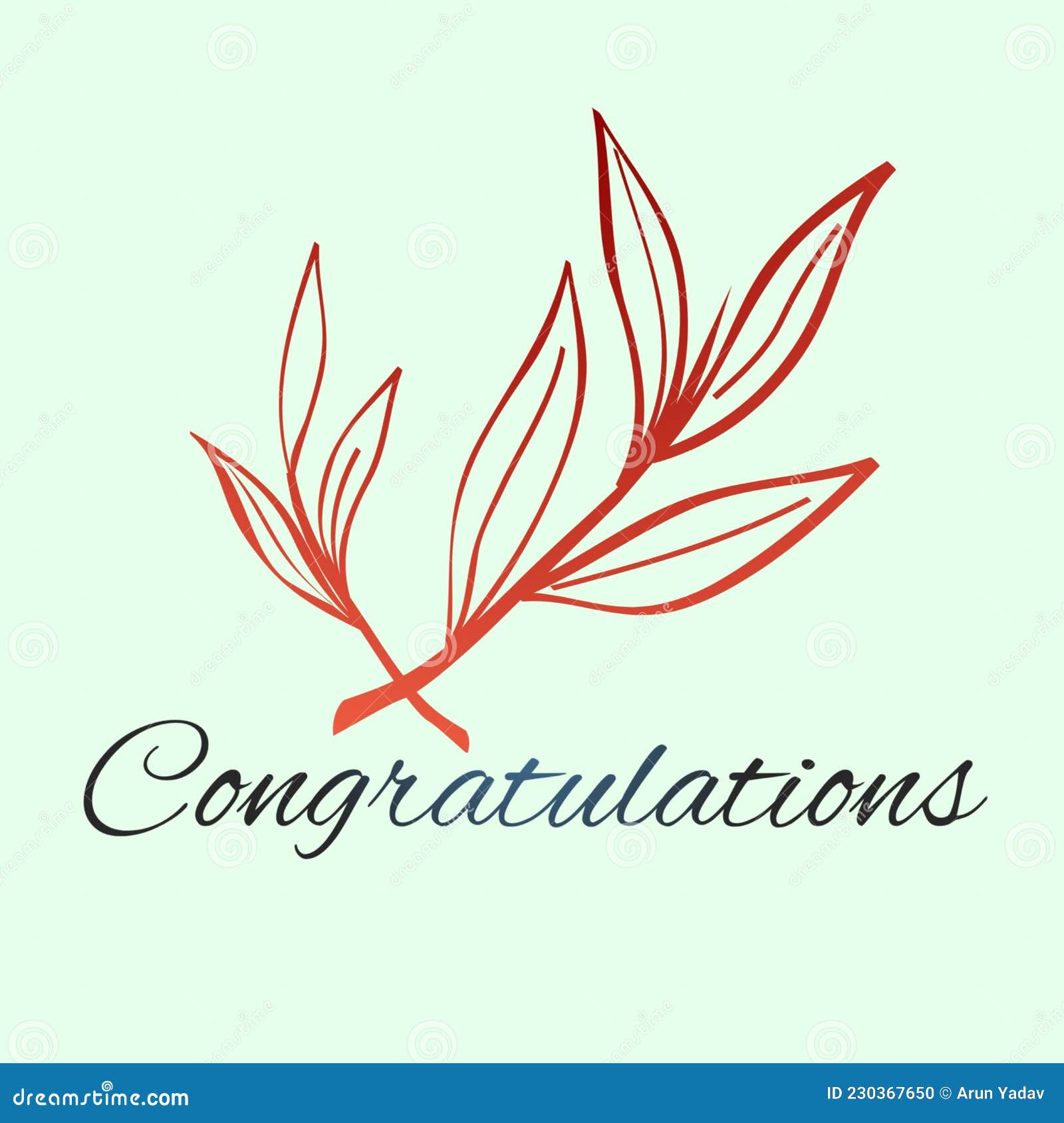 Congratulations Handwritten Text In Red Liquid Shape With Colorful ...
