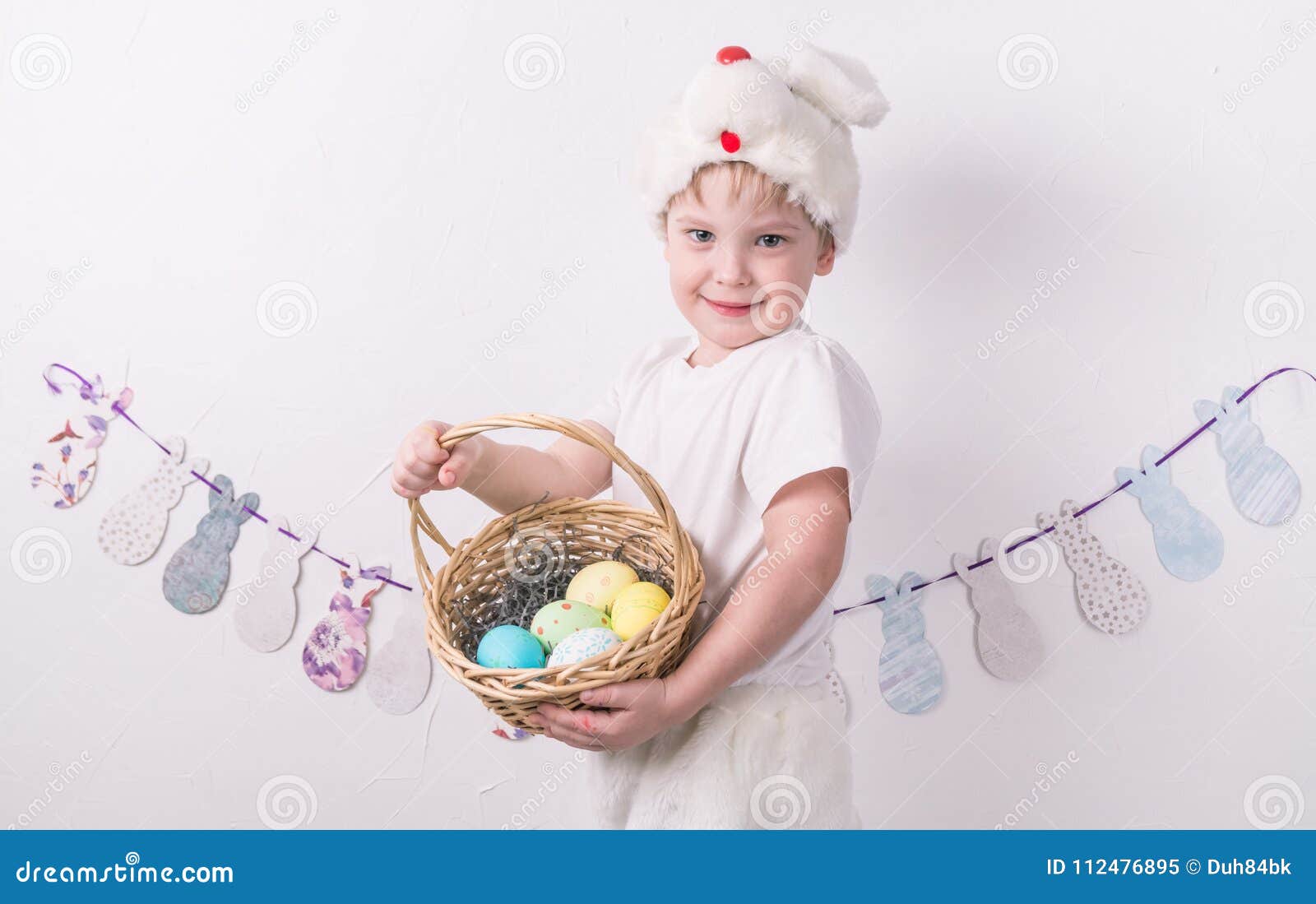 Congratulations on Happy Easter: the Boy in the Costume of an Easter ...