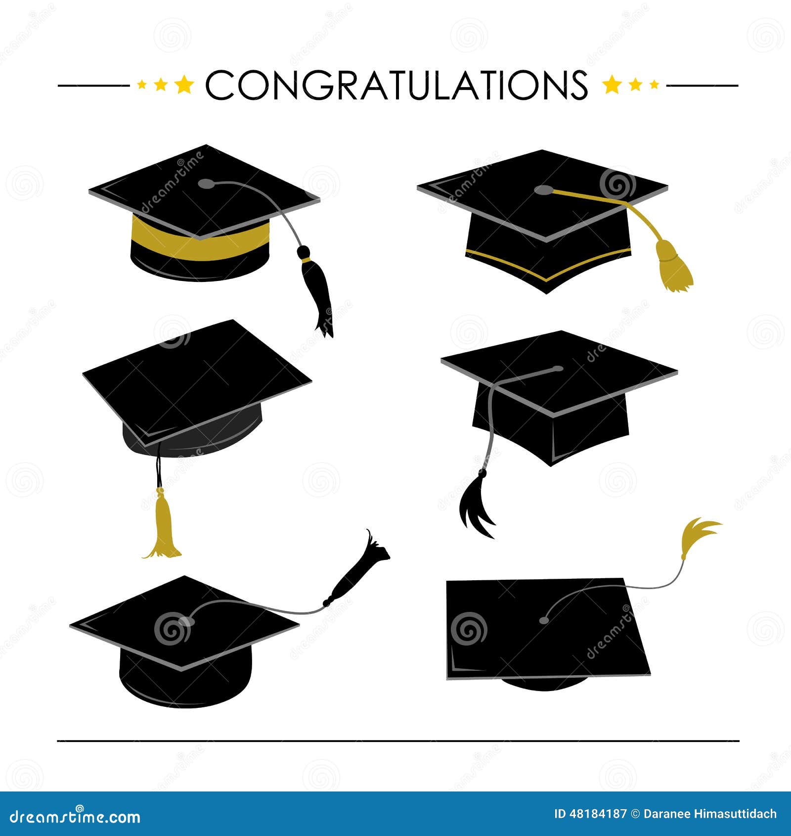 Congratulations Hat Graduation Stock Vector - Illustration of ...