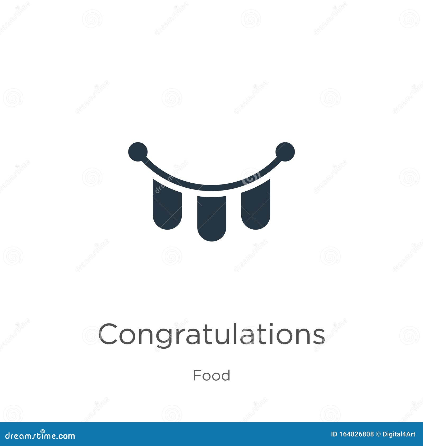 Congratulations Icon Vector. Trendy Flat Congratulations Icon from Food ...