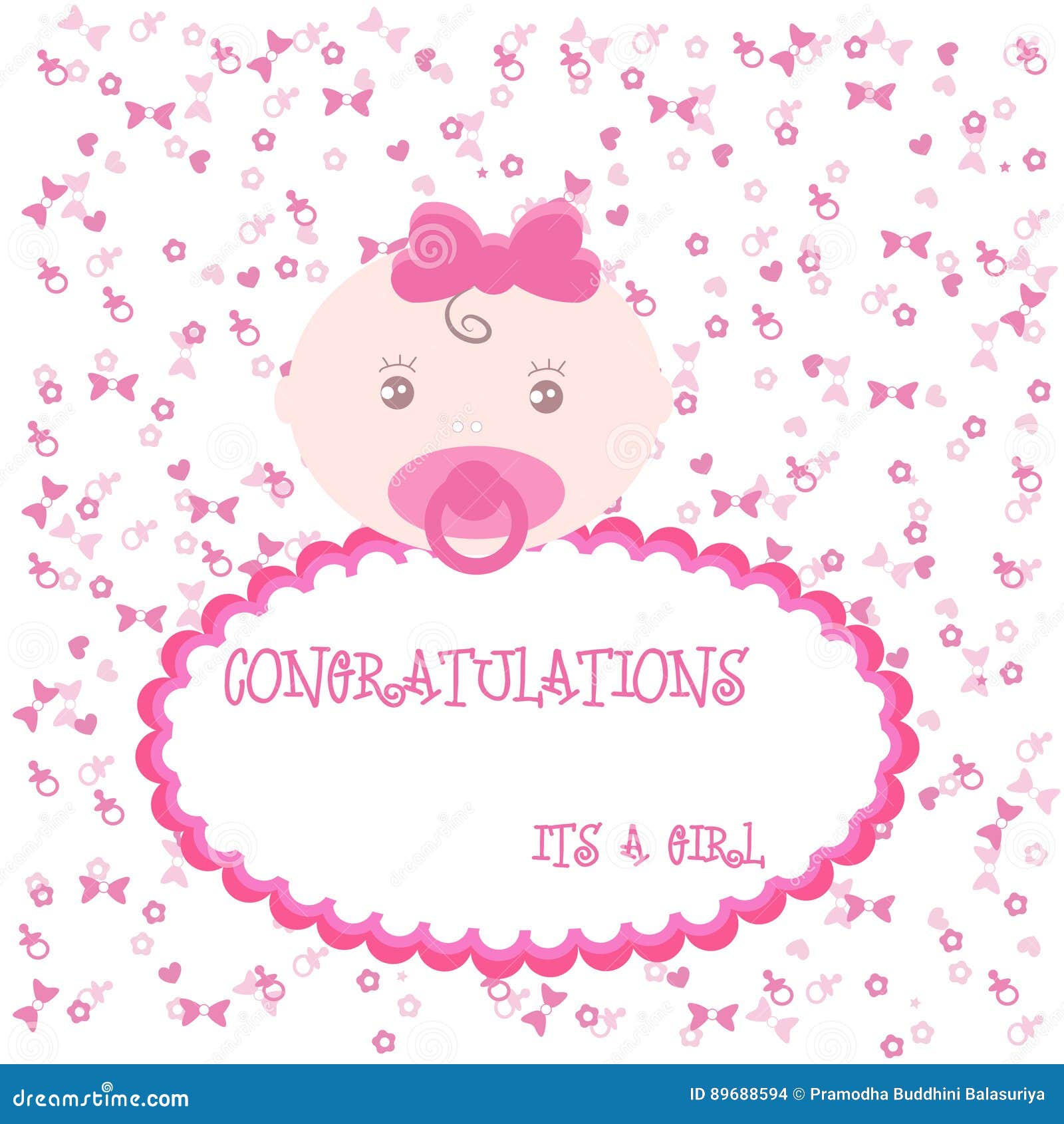 Congratulations its a girl stock vector. Illustration of congratulating ...