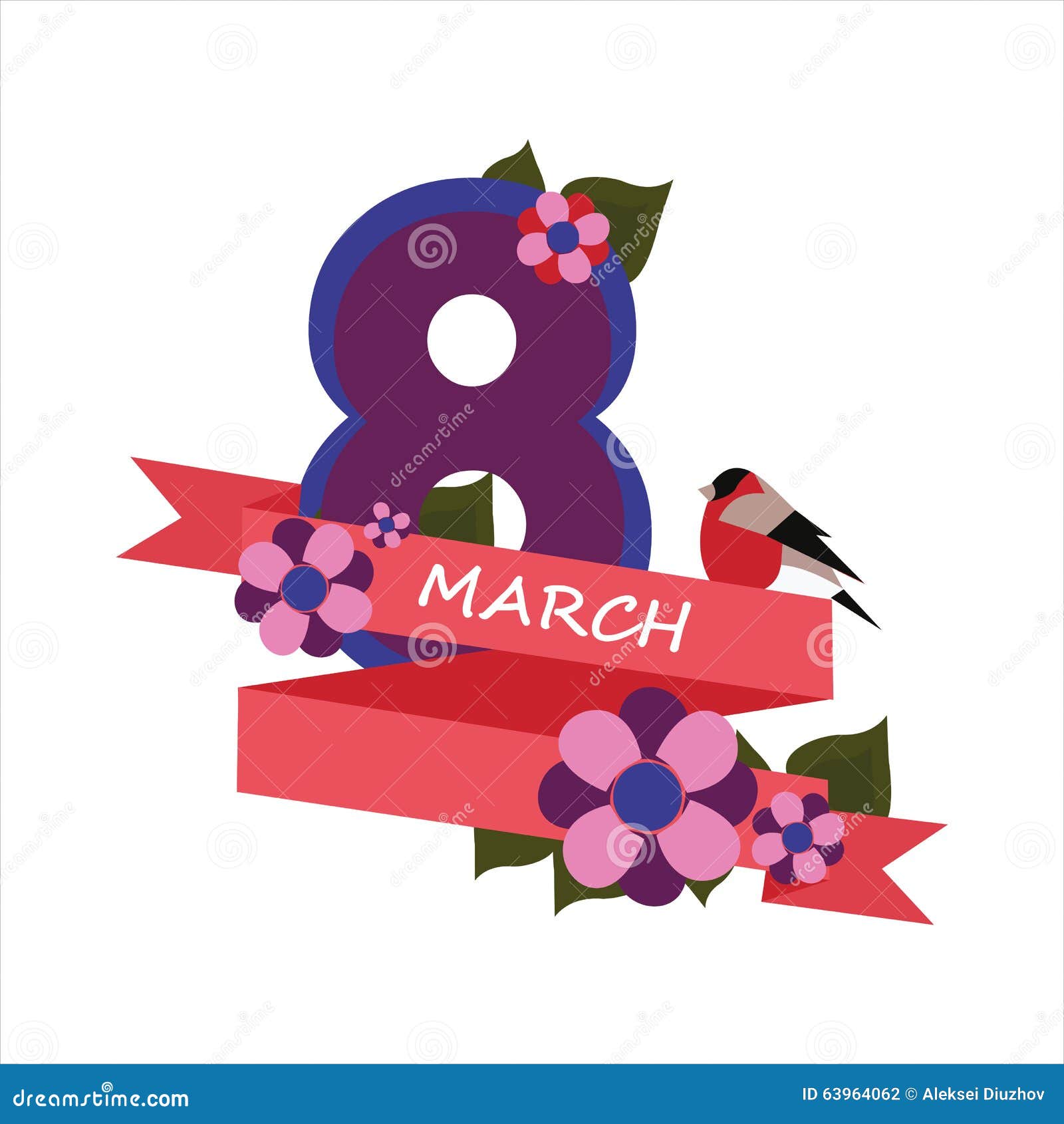 Congratulations on March 8 stock illustration. Illustration of plant ...