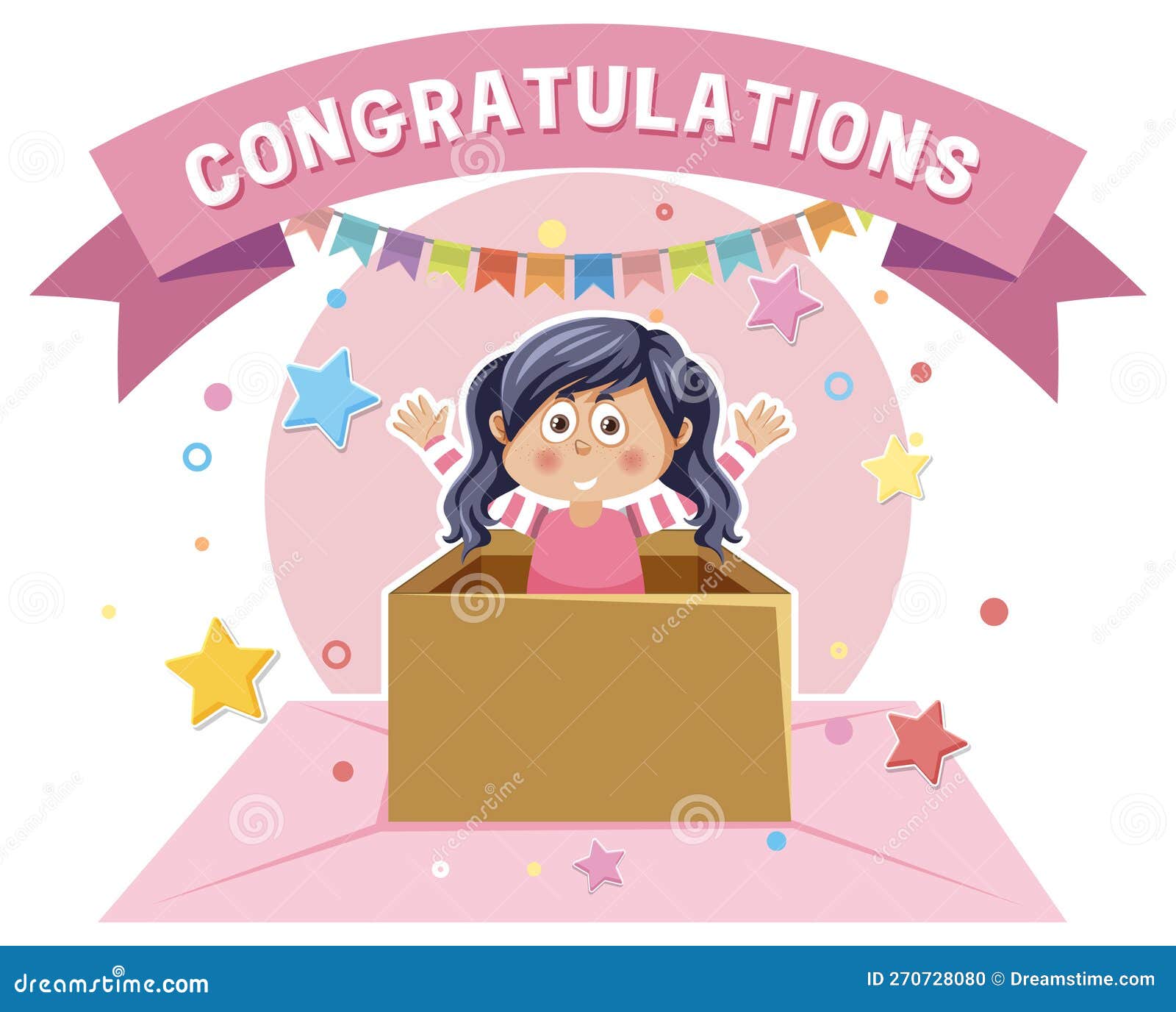 Congratulations Message Box With Confetti Vector Illustration ...