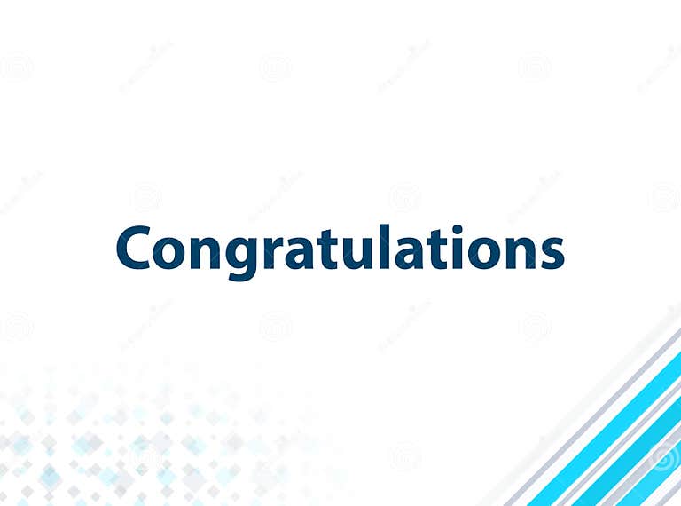 Congratulations Modern Flat Design Blue Abstract Background Stock ...