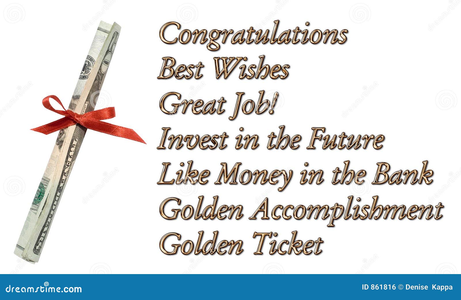 Congratulations Money stock photo. Image of evaluation - 861816