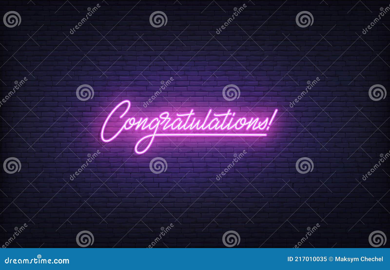 Congratulations Neon Sign. Glowing Neon Lettering Congratulations ...