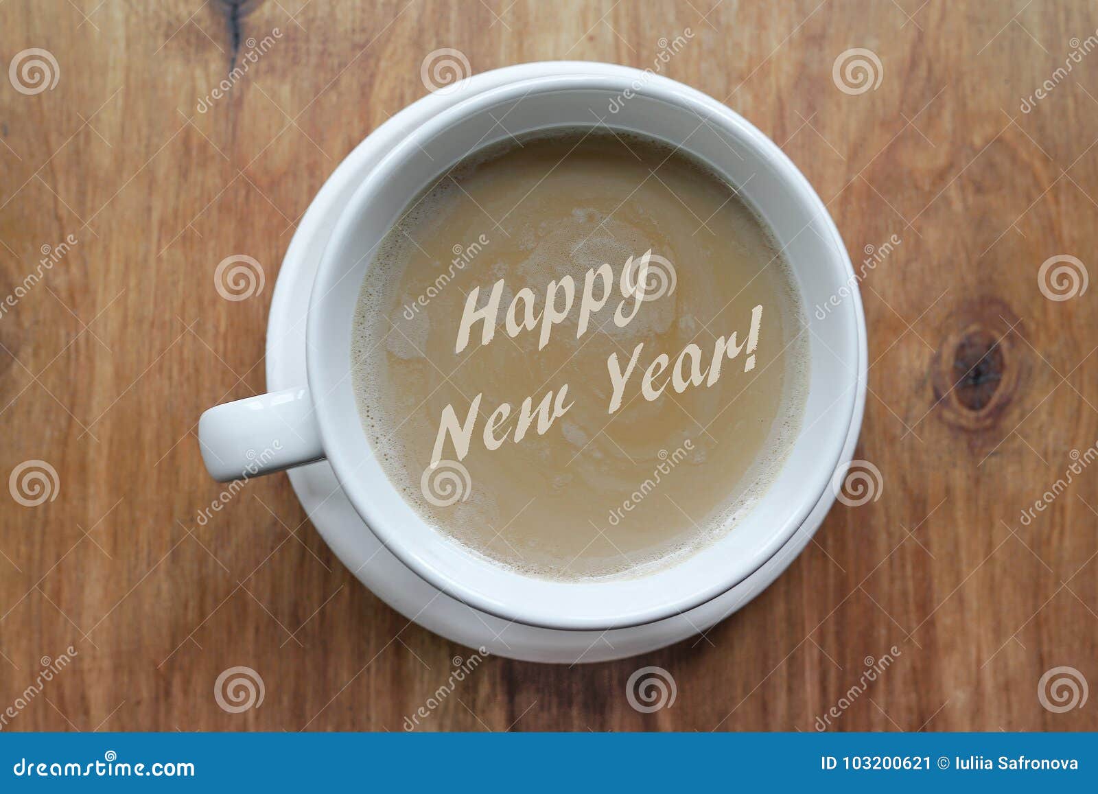 Congratulations on the New Year are Written on a Cup of Coffee a Stock ...