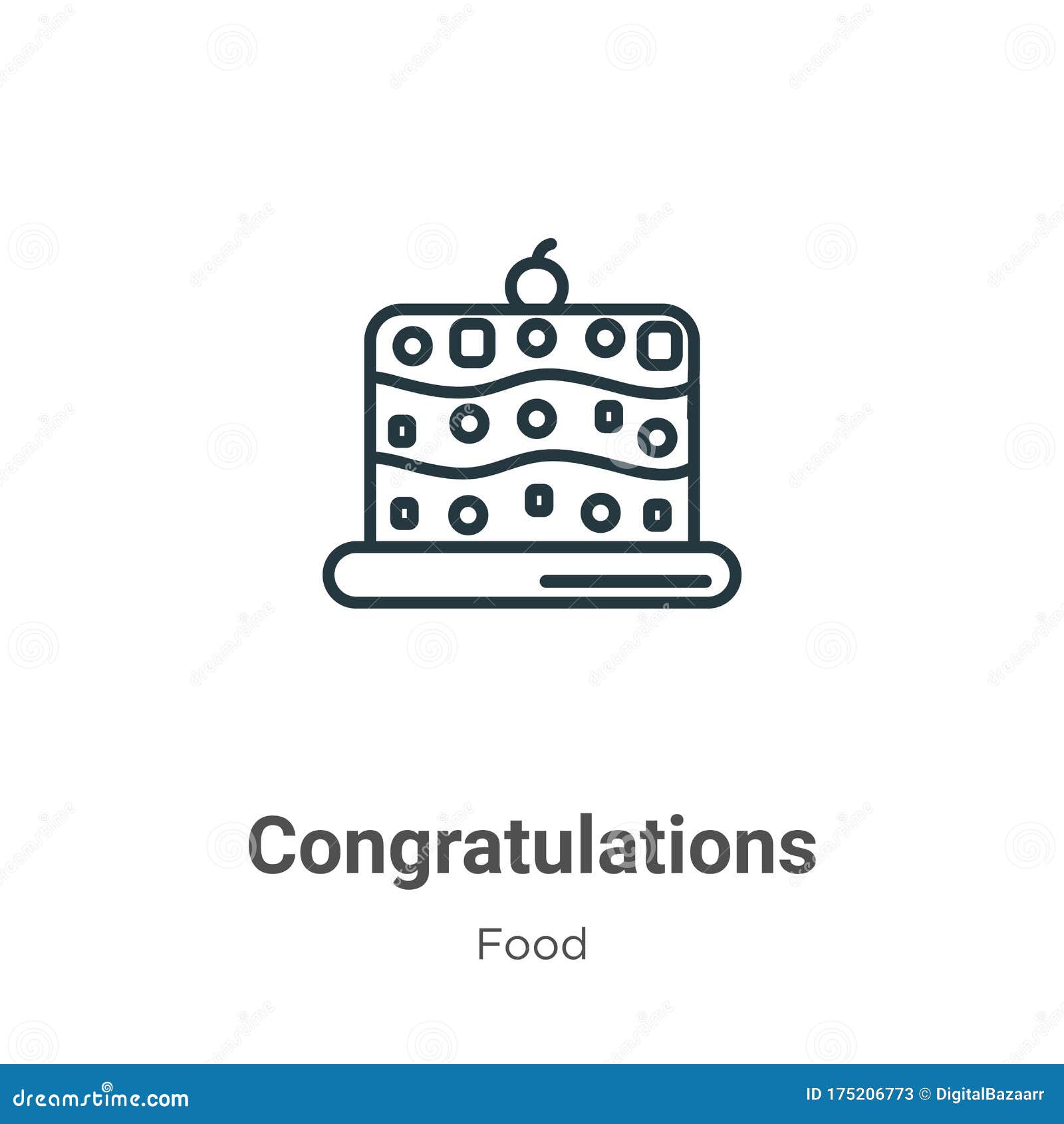 Congratulations Outline Vector Icon. Thin Line Black Congratulations ...