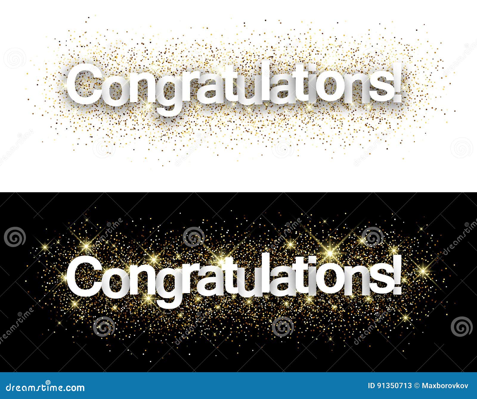 Congratulations Paper Banners. Stock Vector - Illustration of design ...