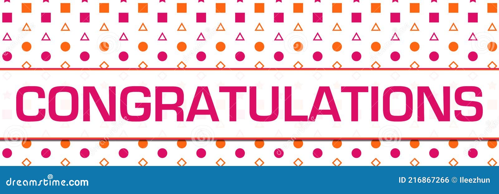 Congratulations Pink Orange Basic Shapes Background Horizontal Stock ...