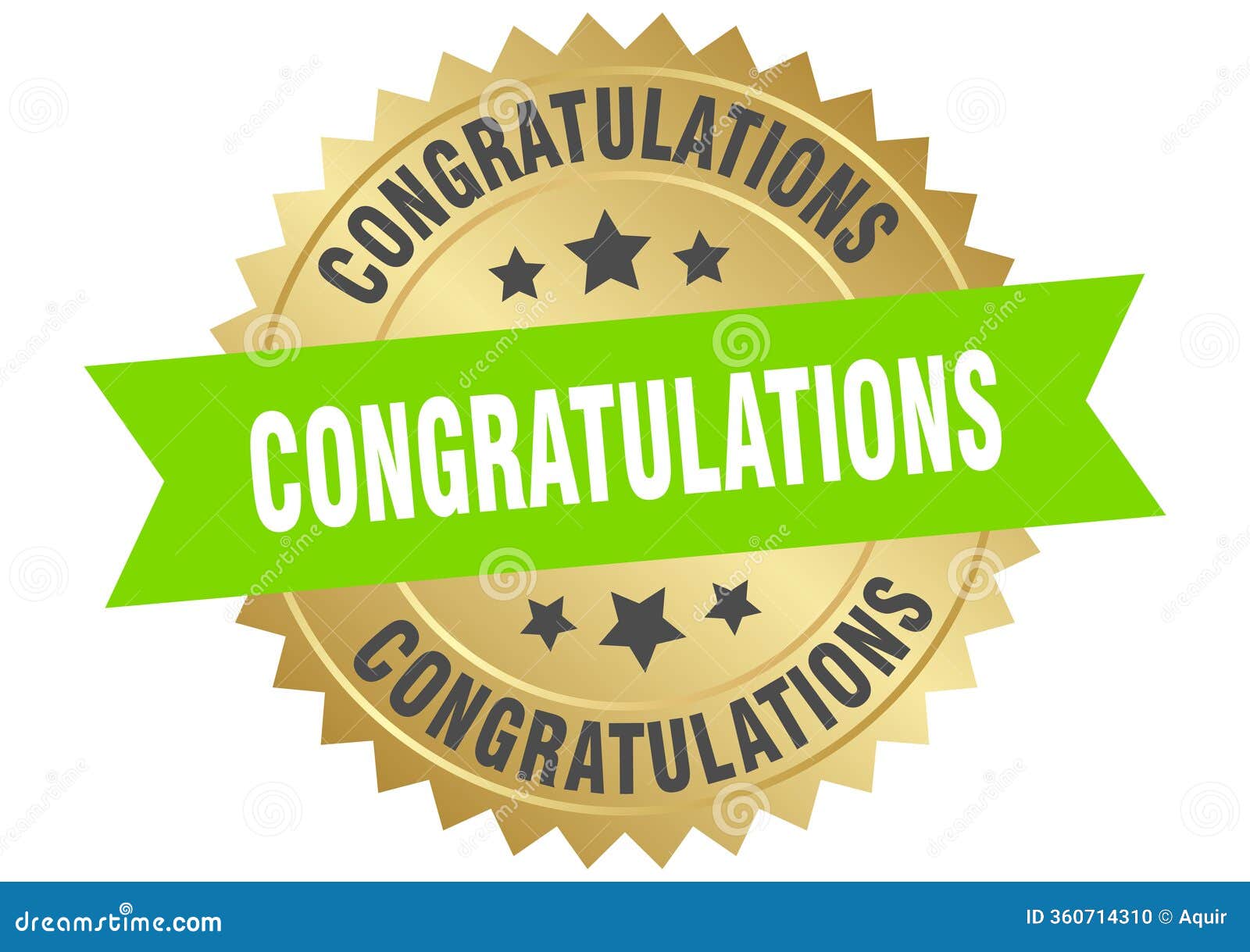 Congratulations. Congratulations Round Green and Gold Label Isolated on ...