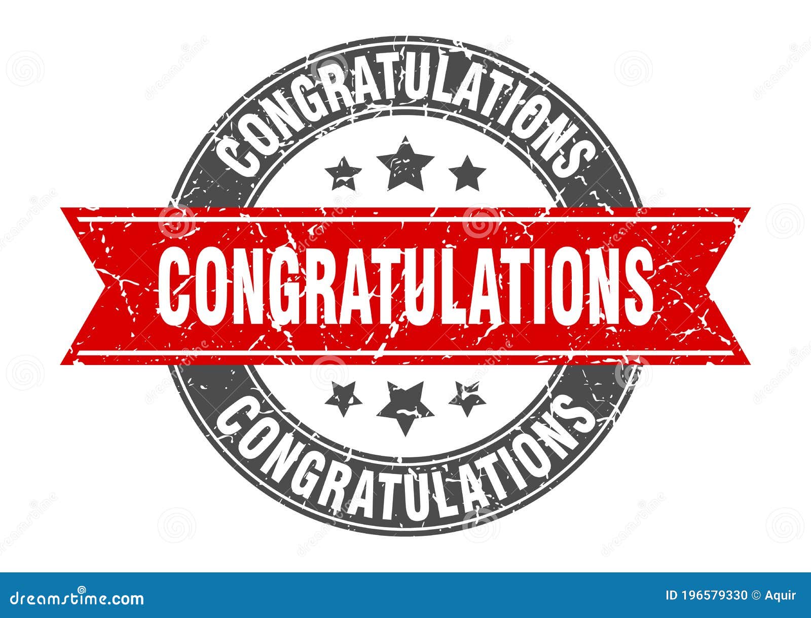 Congratulations Round Stamp with Ribbon. Label Sign Stock Vector ...