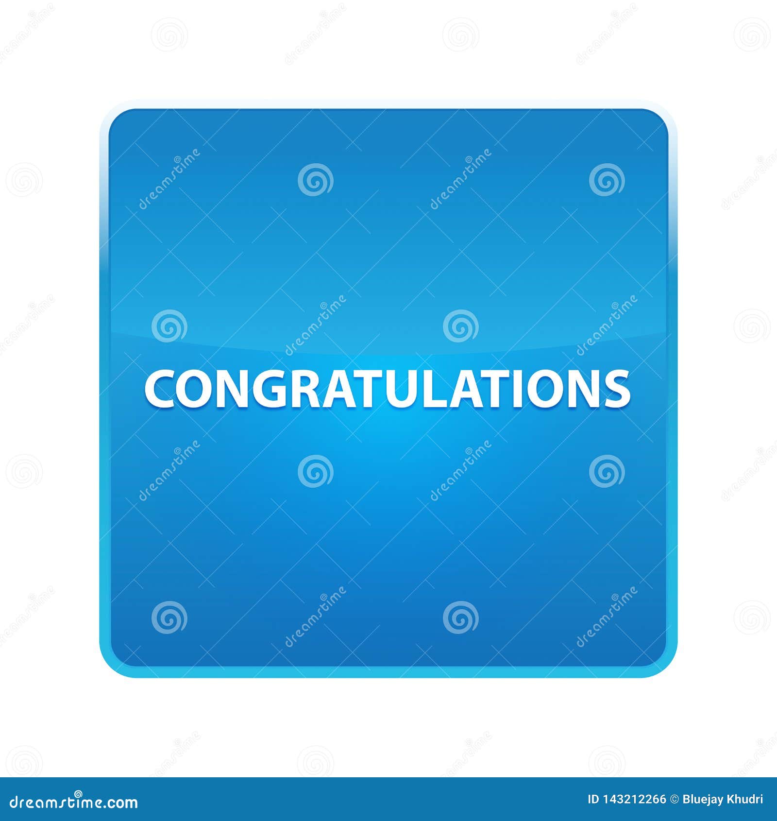 Congratulations Shiny Blue Square Button Stock Illustration ...