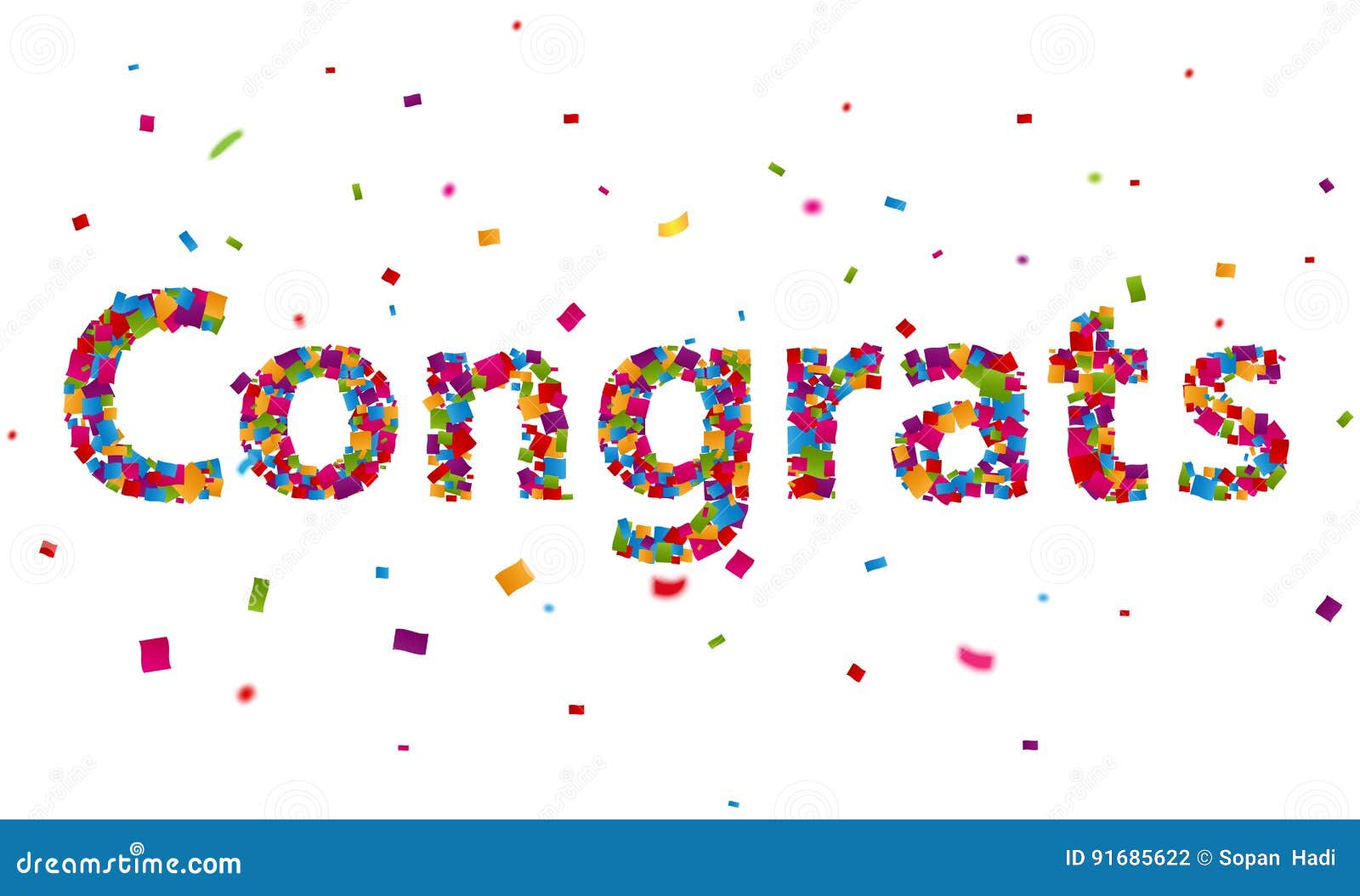 Congratulations Sign with Colorful Confetti Stock Vector - Illustration ...