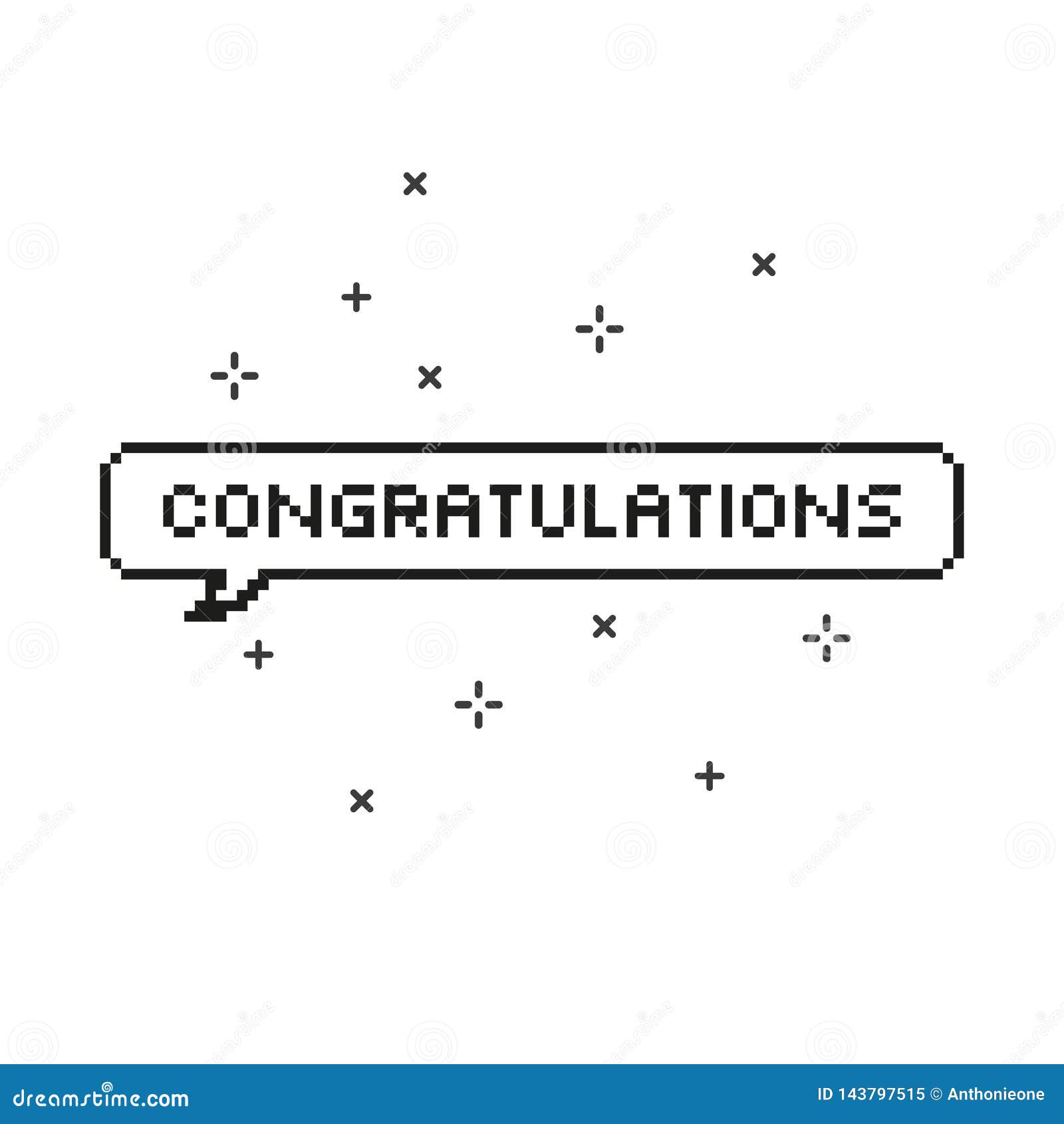 Congratulations in Speech Bubble 8 Bit Pixel Art Stock Vector ...