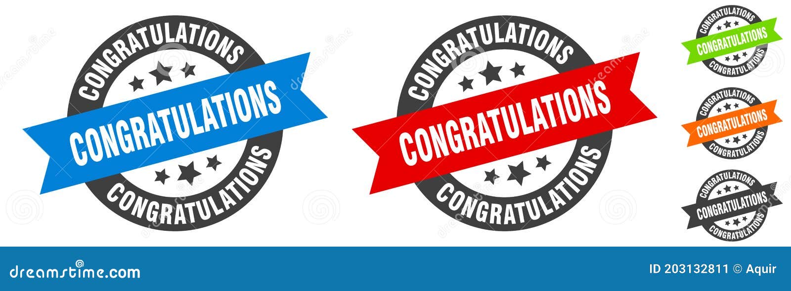 Congratulations Stamp. Congratulations Round Ribbon Sticker. Tag Stock ...