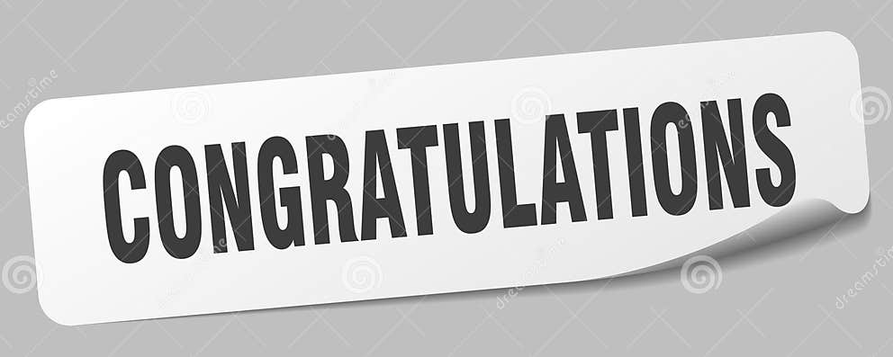 Congratulations Sticker. Congratulations Label Stock Vector ...