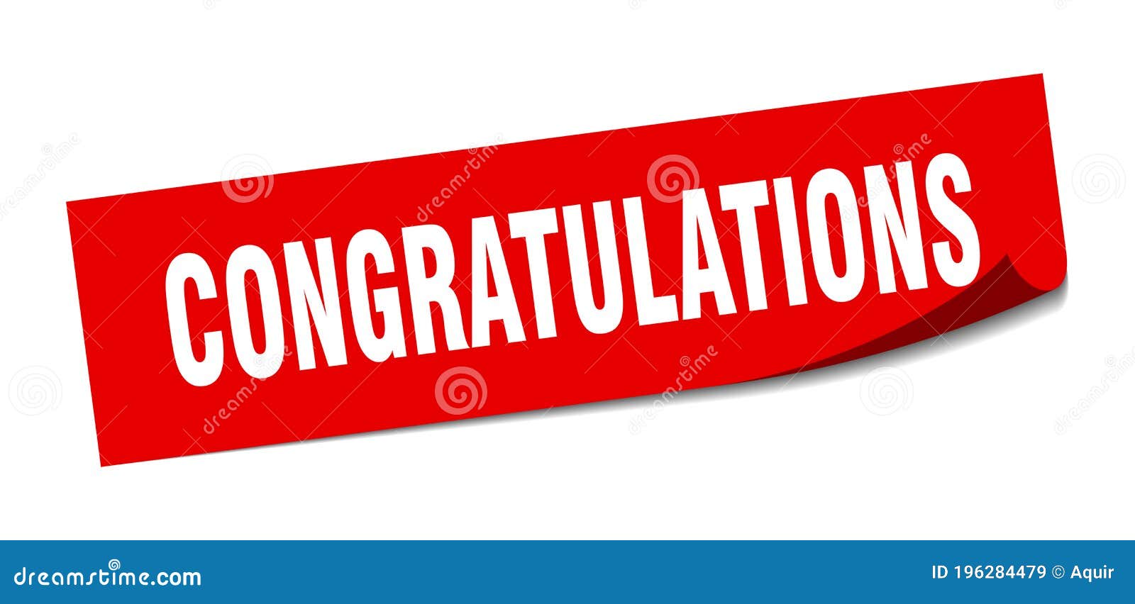 Congratulations Sticker. Square Isolated Label Sign. Peeler Stock ...