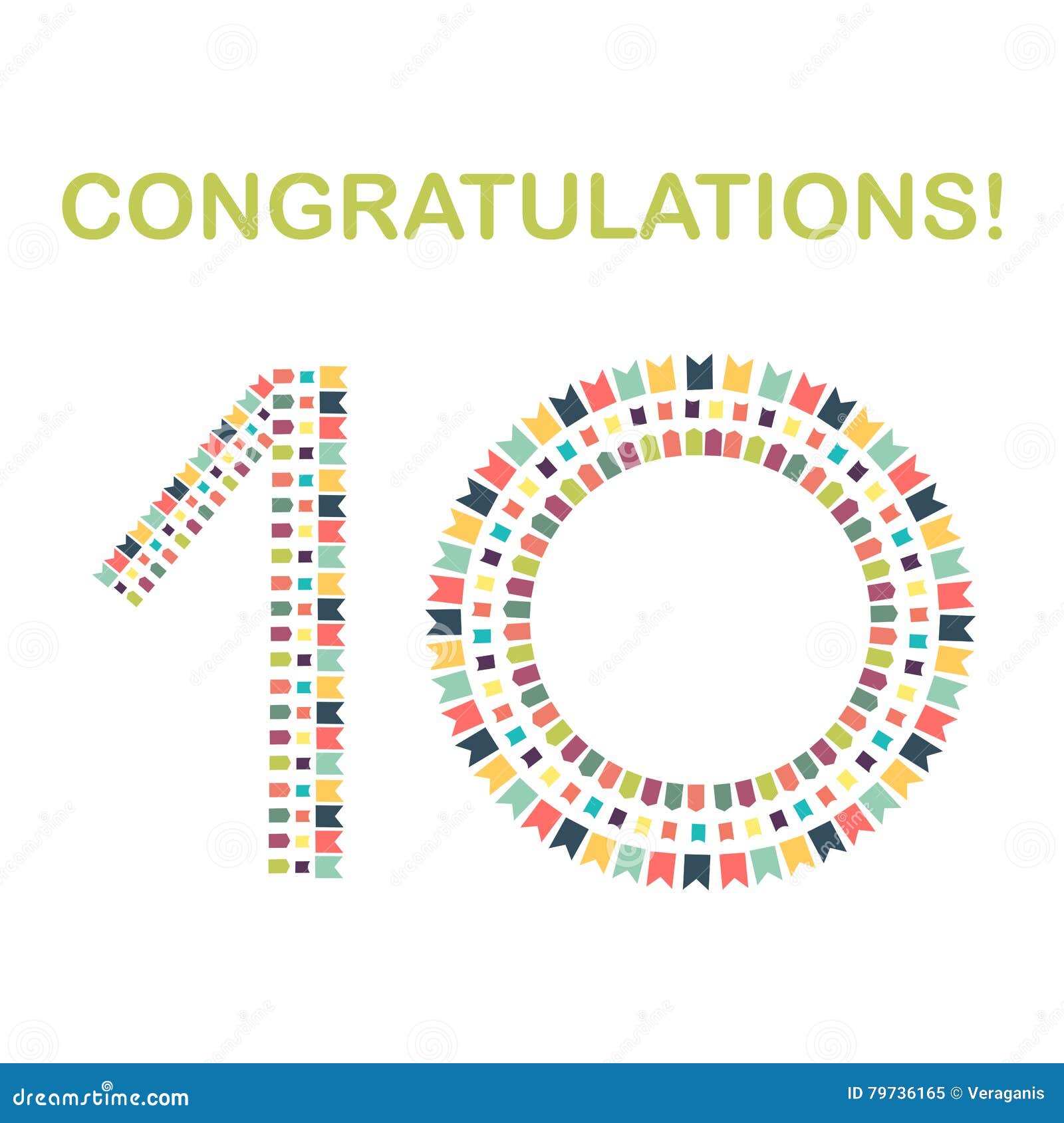 Congratulations. Ten years stock vector. Illustration of banner - 79736165