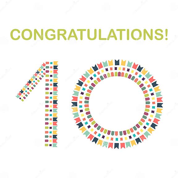 Congratulations. Ten years stock vector. Illustration of banner - 79736165
