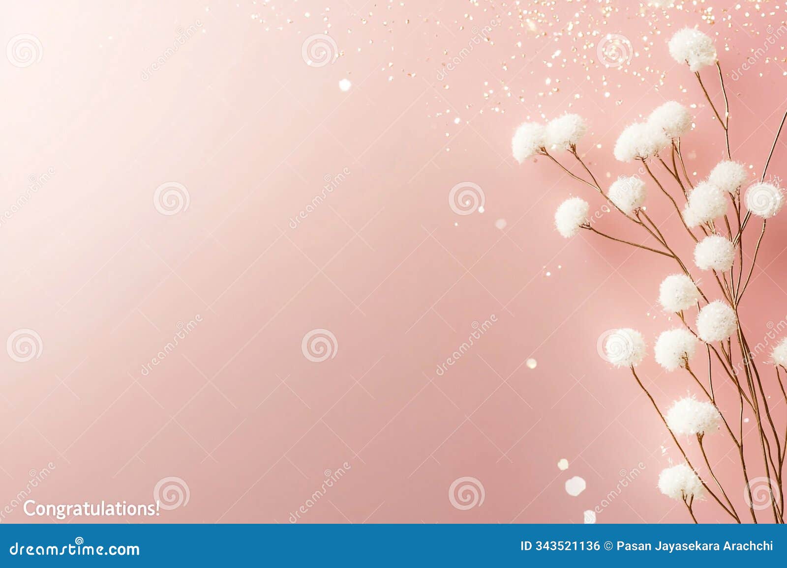 Congratulations Text on Blush Pink Background with Gold Sparkle Details ...