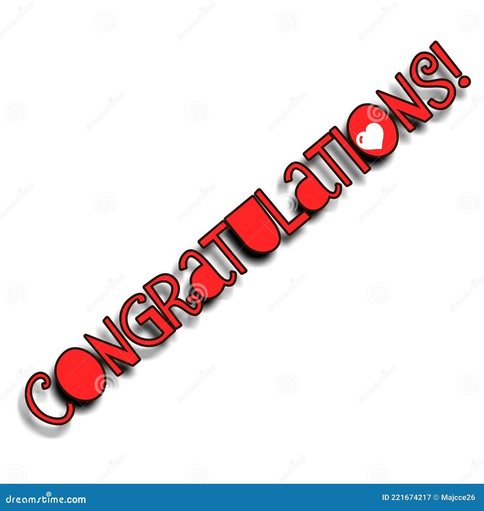 Congratulations Text Letters Heart Stock Illustration - Illustration of ...