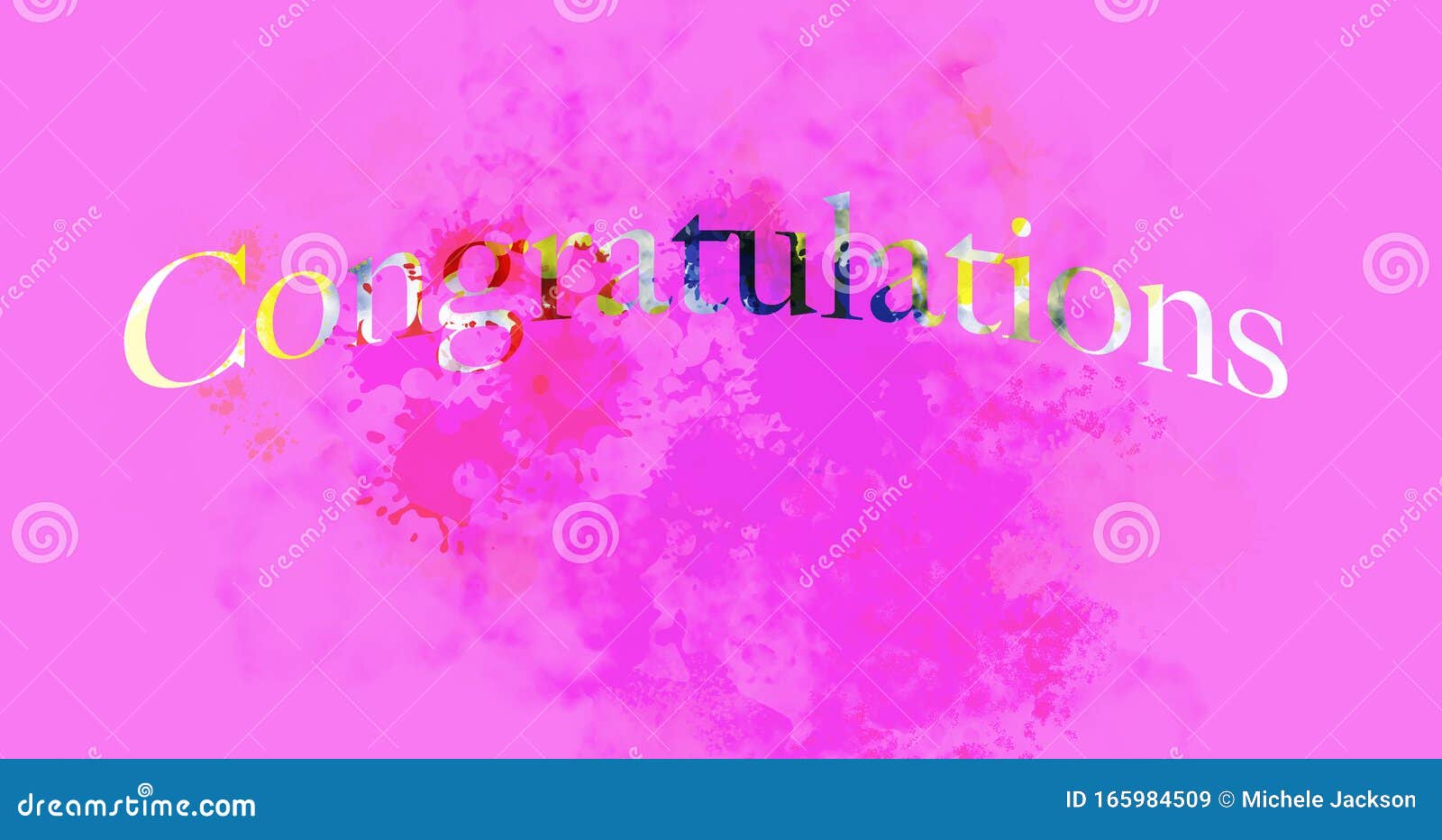 Congratulations Text with Paint Splattered Lettering Stock Illustration ...