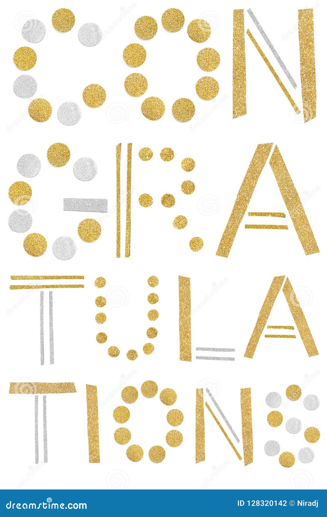 Congratulations Text Paper Cut on White Background Stock Illustration ...