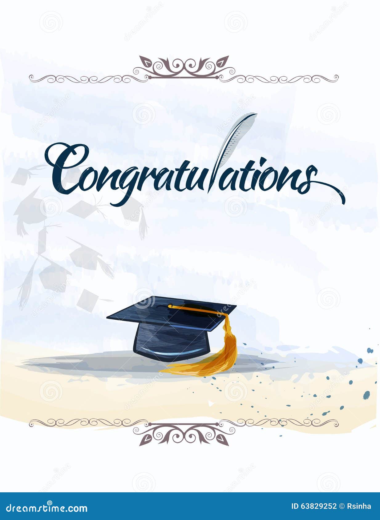 Congratulations Text with Quill Stock Vector - Illustration of ...
