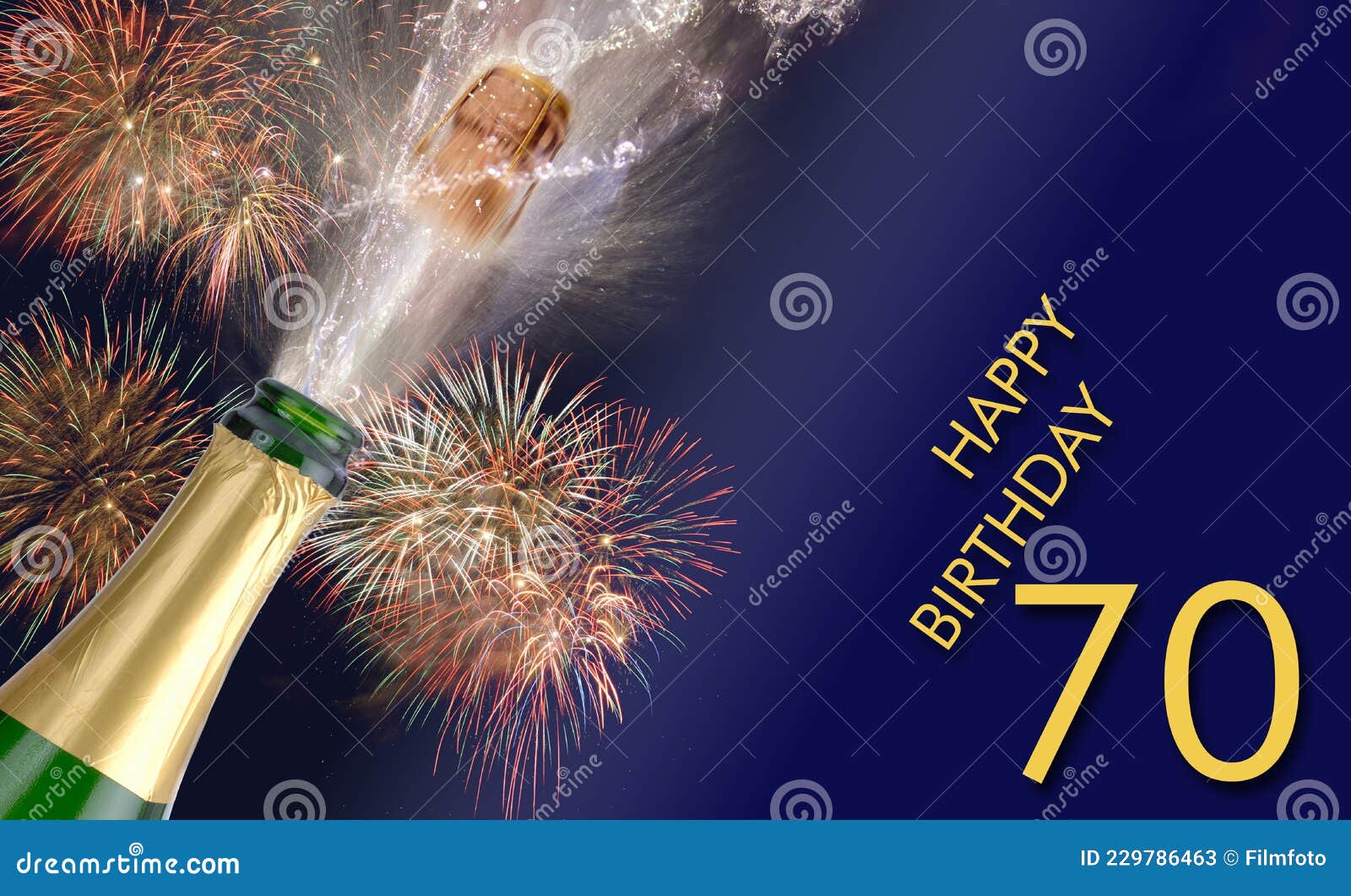 Congratulations on the 70th Birthday Stock Image - Image of cork ...