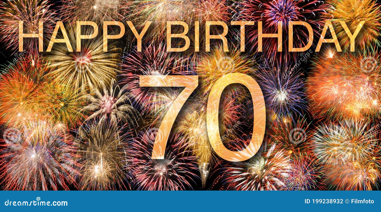 Happy Congratulations To the 70th Birthday Stock Photo - Image of ...