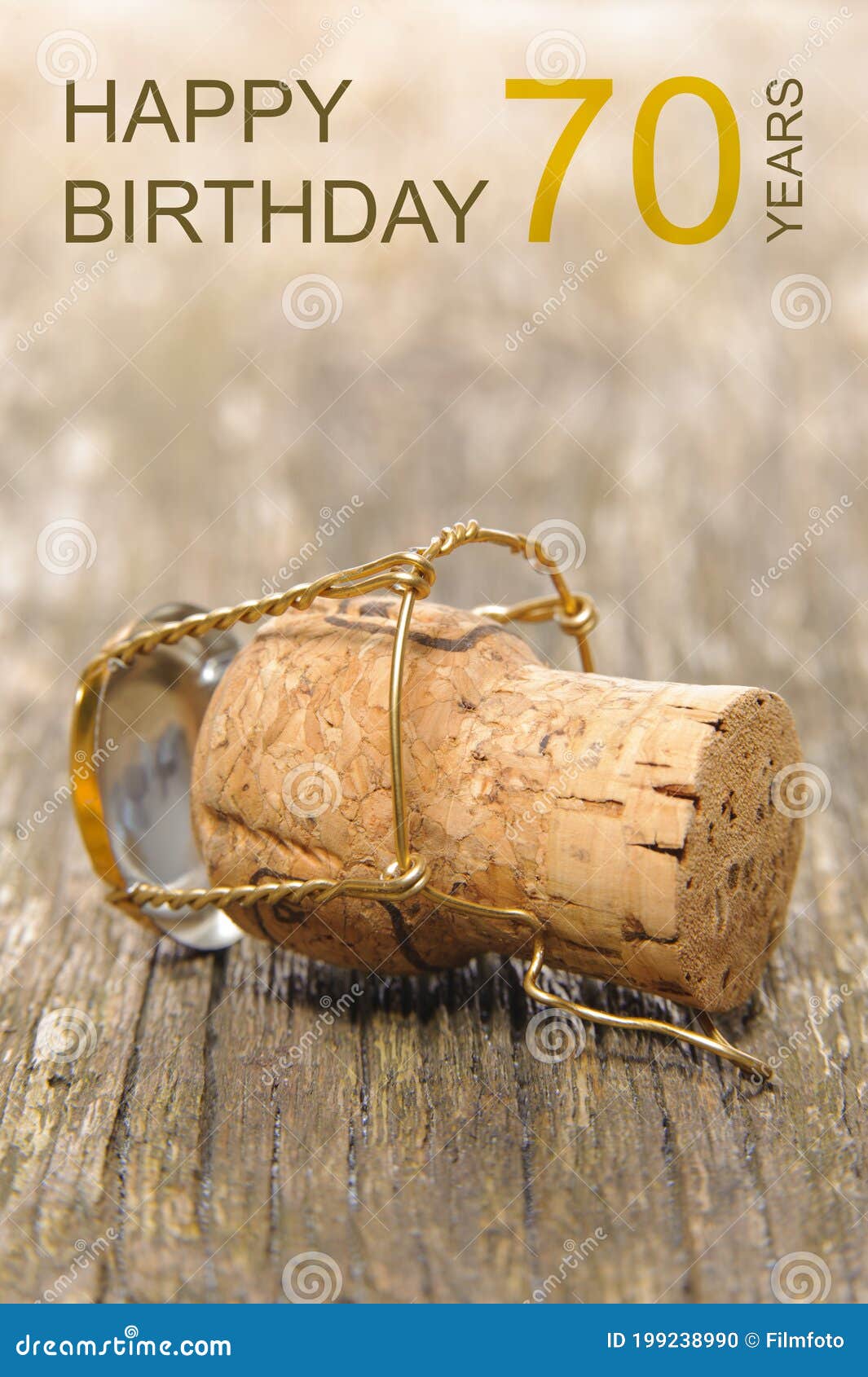 Happy Congratulations To the 70th Birthday Stock Photo - Image of cork ...