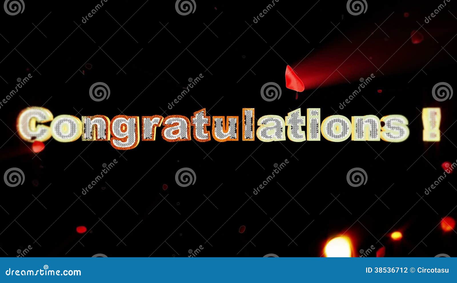 Congratulations Title and Rose Heart Exploding Stock Video Footage ...