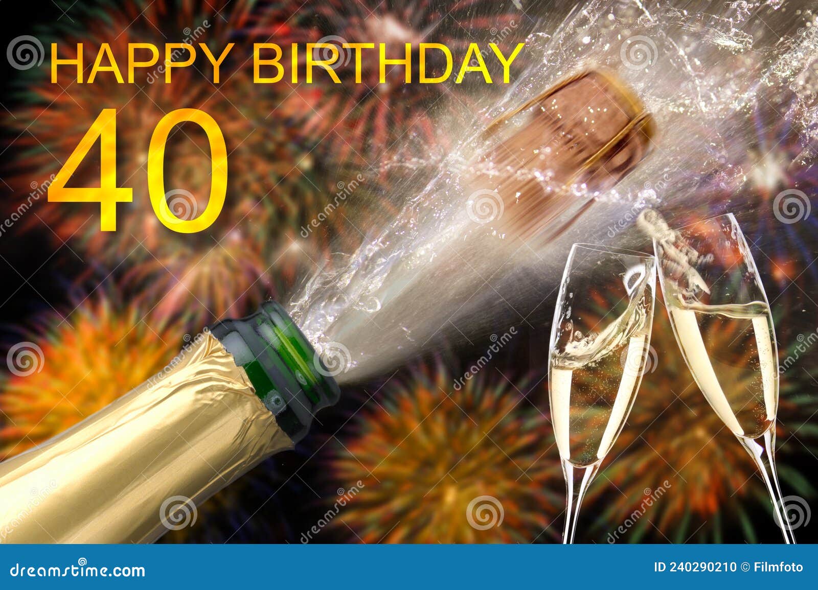 Congratulations To Happy 40th Birthday Stock Photo - Image of glass ...