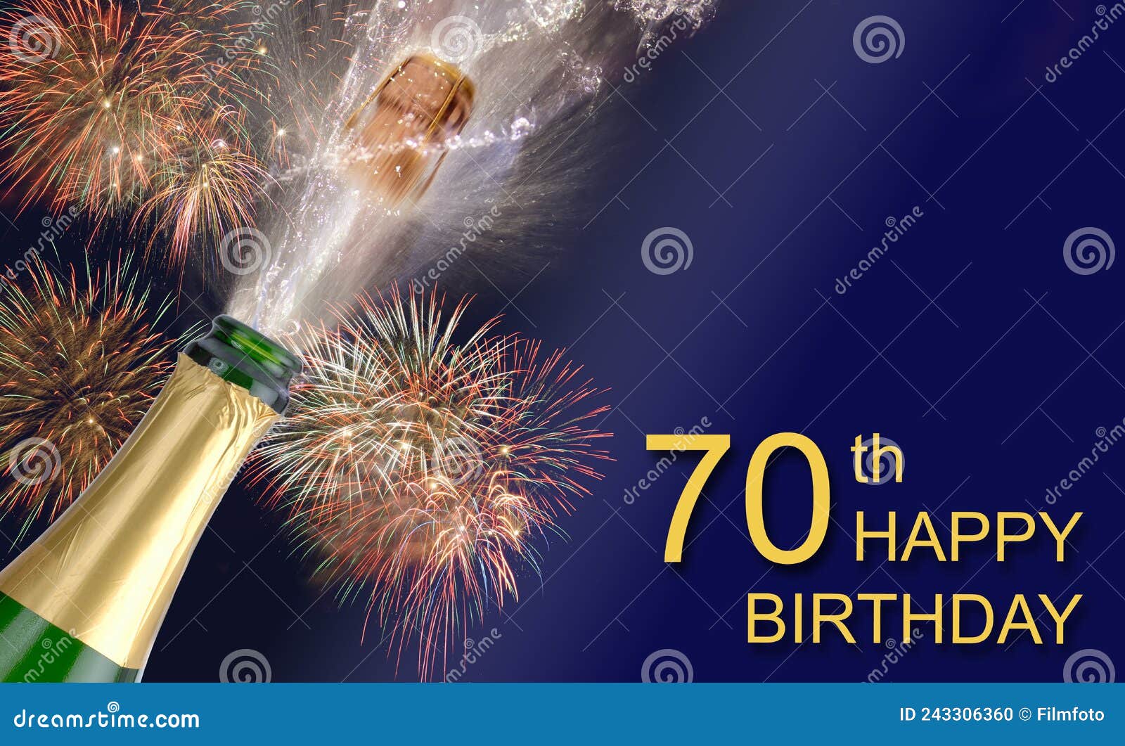 Congratulations To the 70th Birthday Stock Photo - Image of golden ...