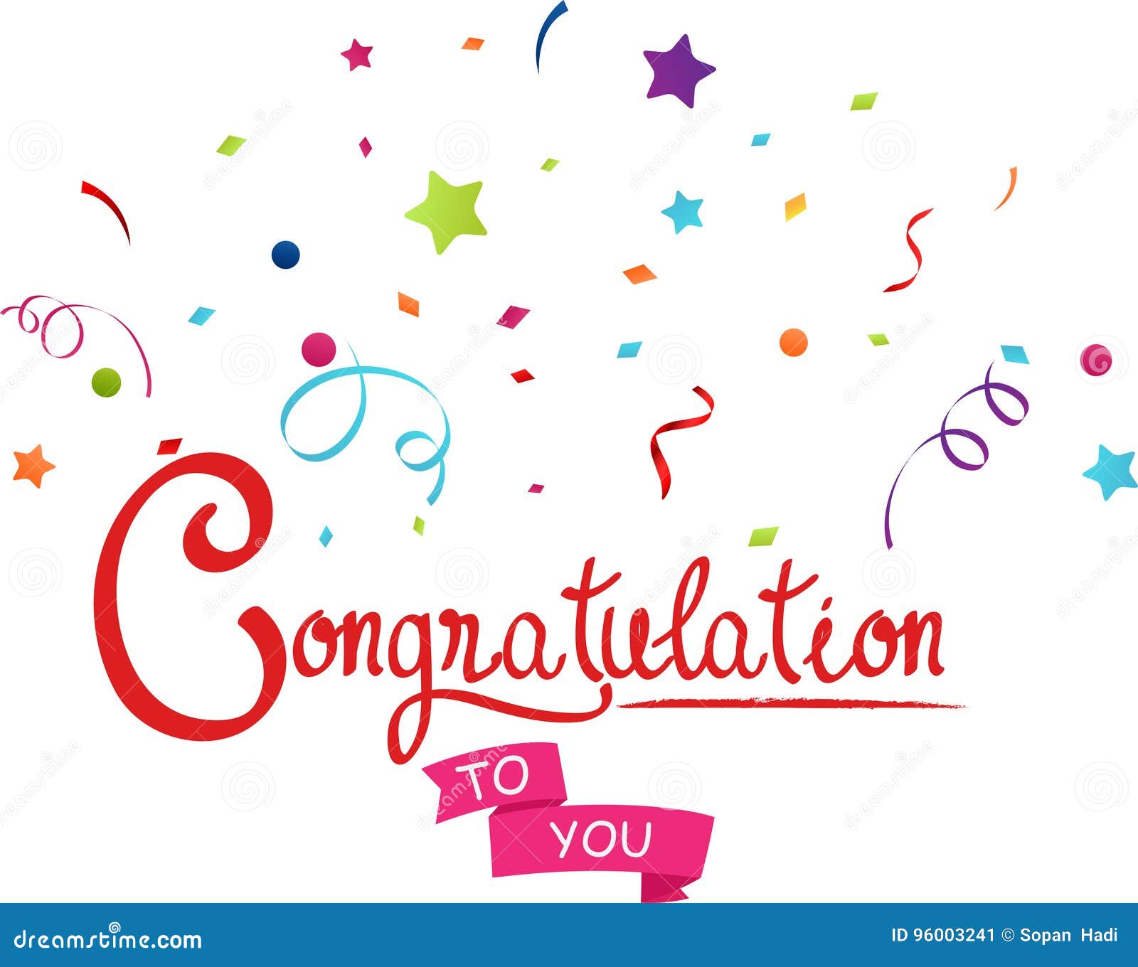 Congratulations To You with Confetti Stock Vector - Illustration of ...